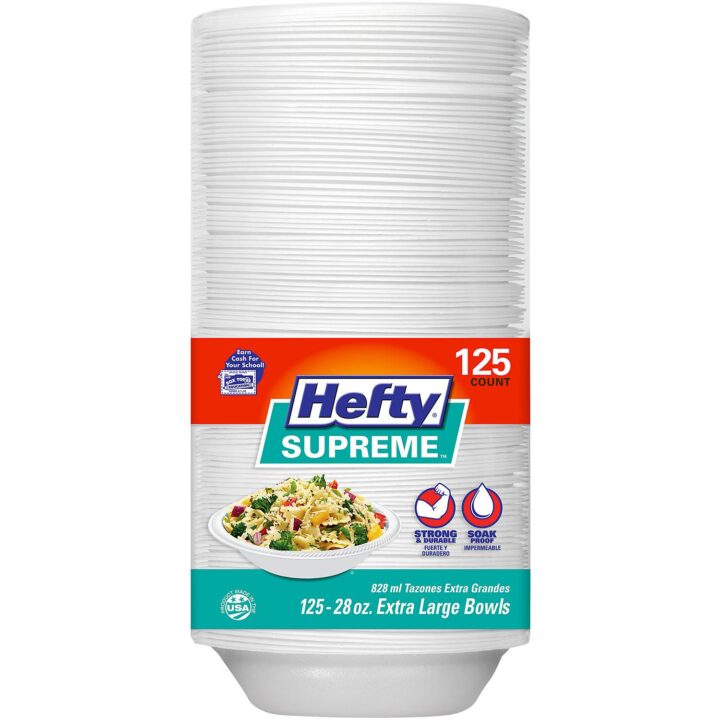 Hefty Supreme Foam Bowls 28 Oz 125 Ct - GJ Curbside