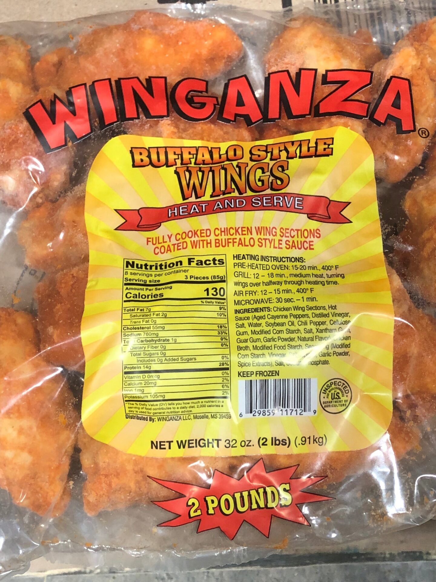 Spicy Buffalo Chicken Wings 2 Lb Bag - GJ Curbside